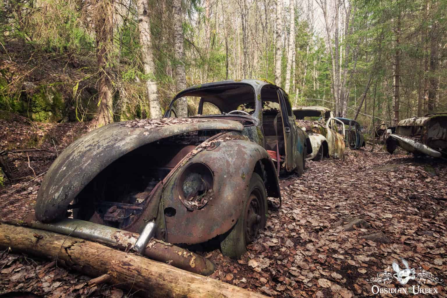 Classic Car Cemetery In The Forest, Sweden - Obsidian Urbex Photography ...