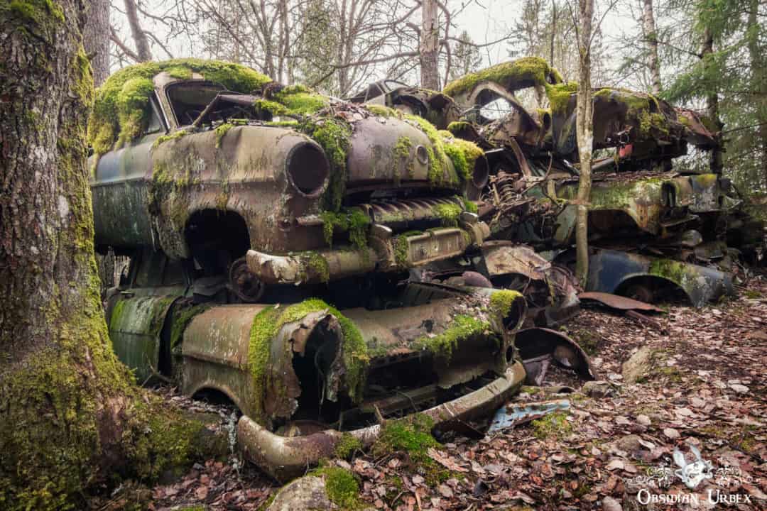 Classic Car Cemetery In The Forest, Sweden - Obsidian Urbex Photography ...