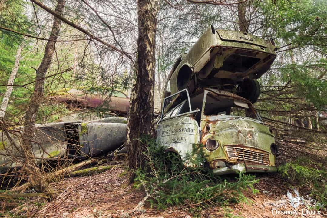 Classic Car Cemetery In The Forest, Sweden - Obsidian Urbex Photography ...