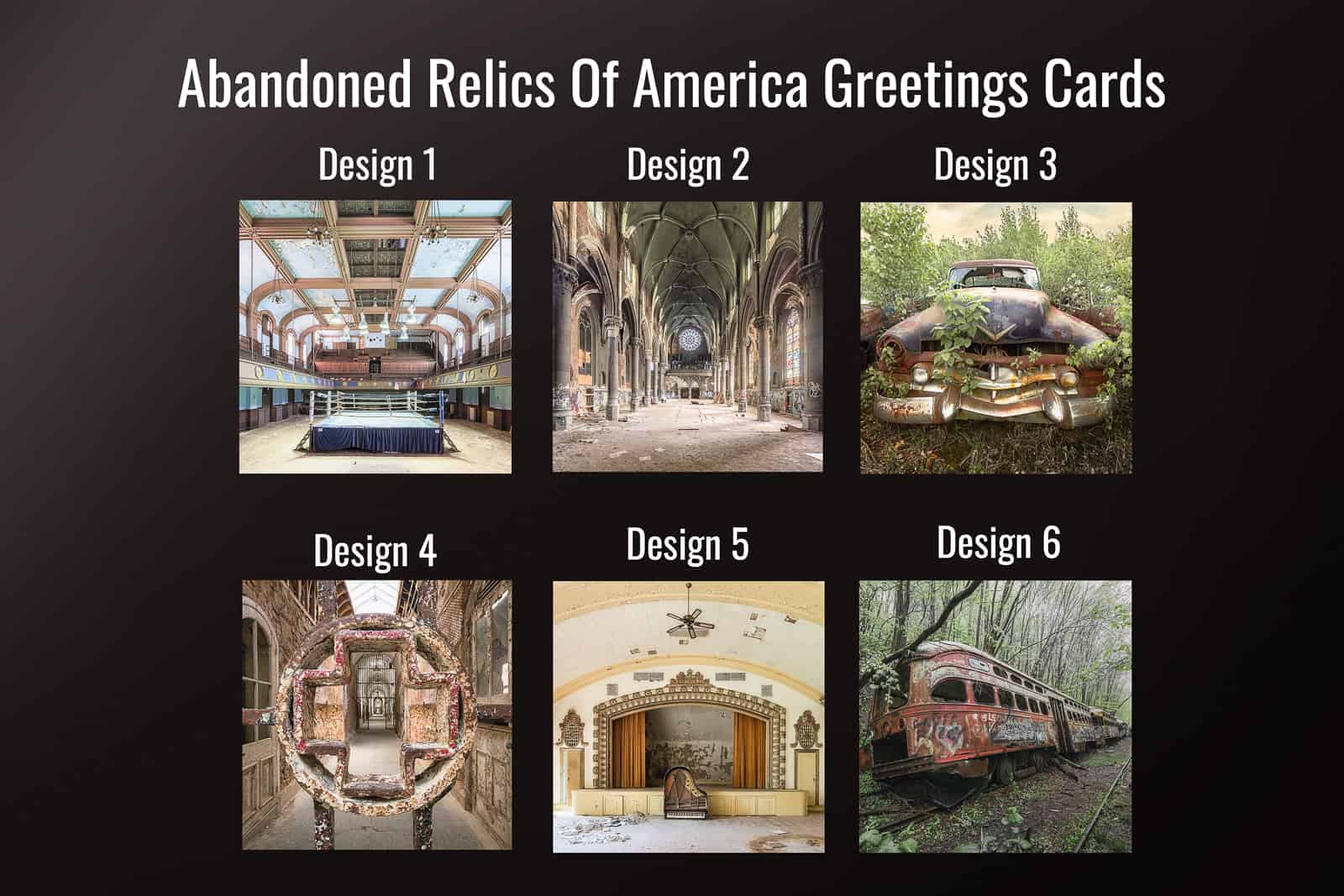Greeting Cards - Abandoned Places (Lucky Dip, Set Of 6) - Obsidian ...